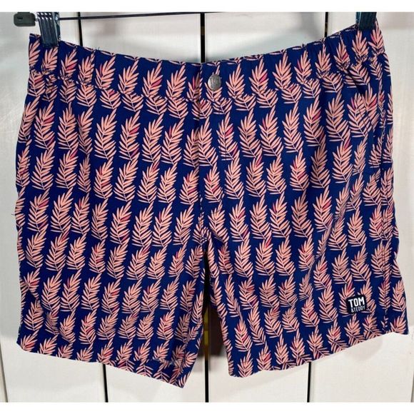 Tom & Teddy | Swim | New Tom Teddy Mensswim Shorts Leaf Graphic Blue ...
